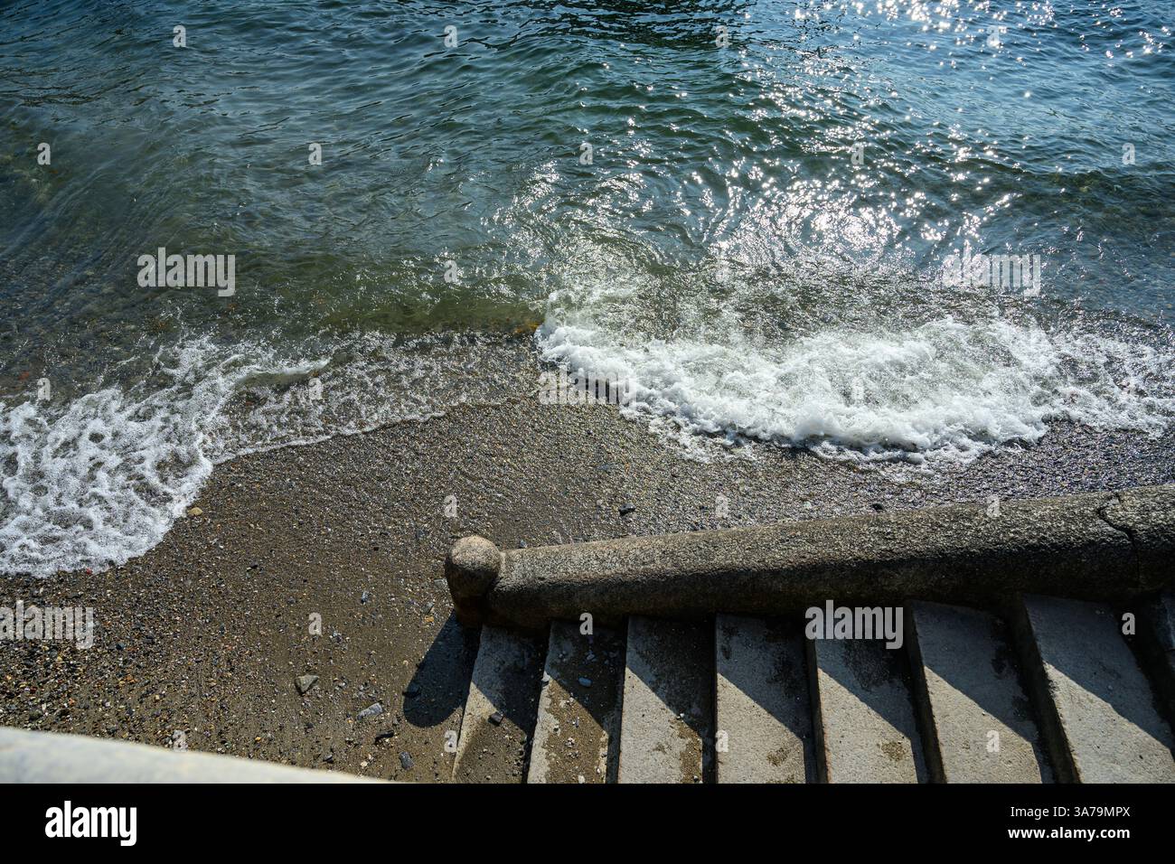 Stairs leading down to Lake Como – Como, Italy – 05 March 2025 Stock ...
