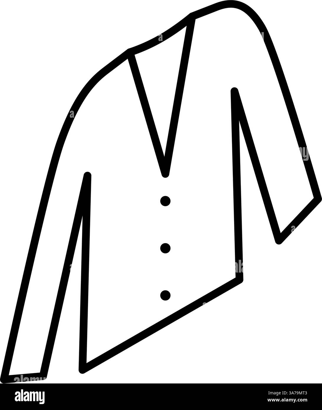 Light cardigan, Clothes simple isometric line drawing icon in black and ...