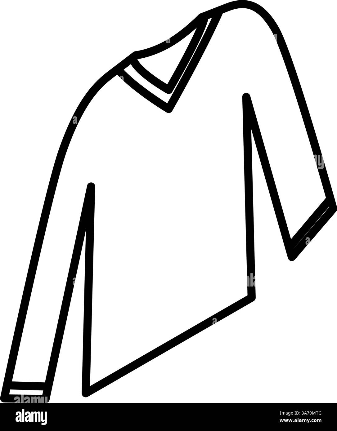 Long-sleeved shirts with buoy neck, Clothes simple isometric line ...