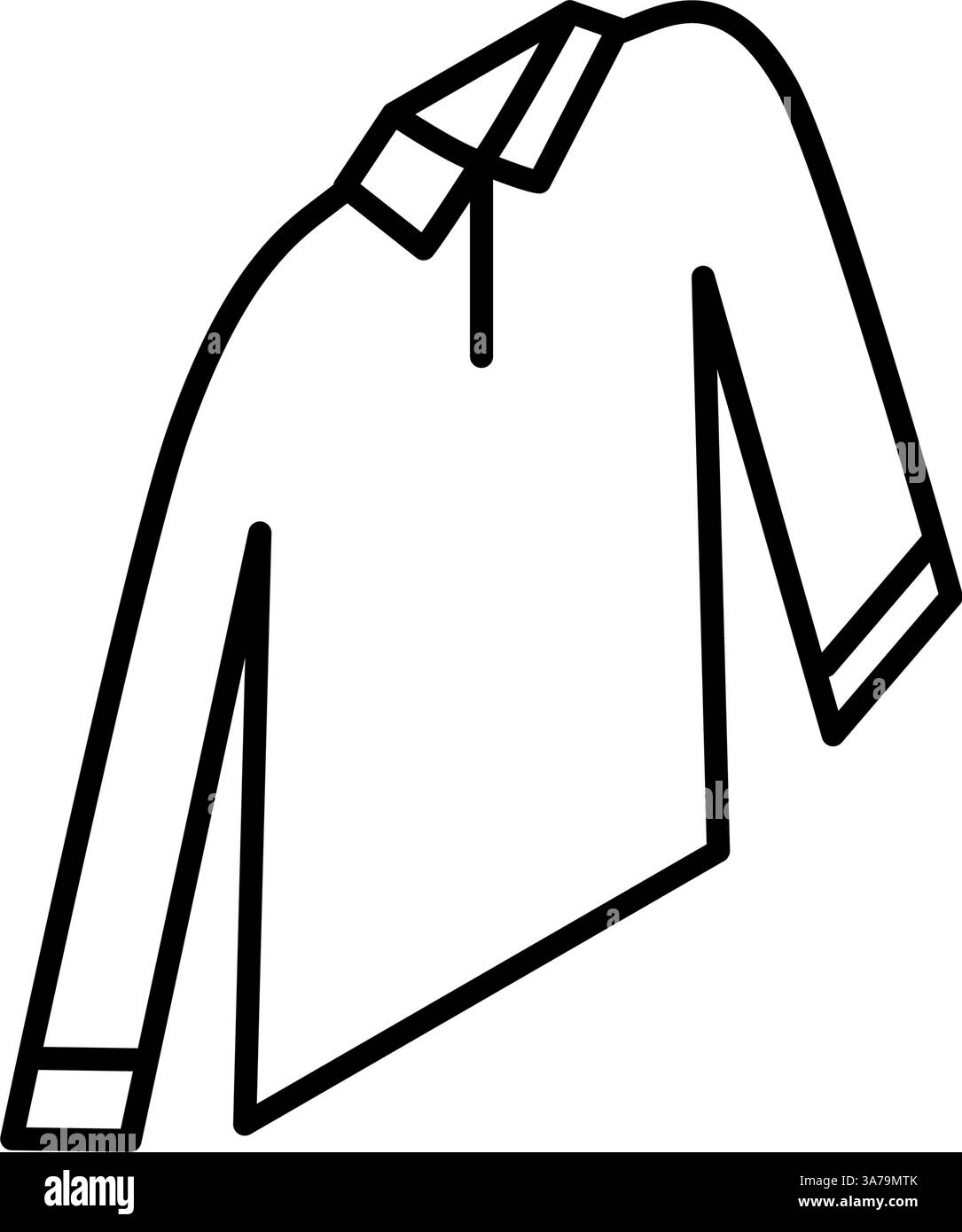 Pullover shirt, Clothes simple isometric line drawing icon in black and white, Vector ...