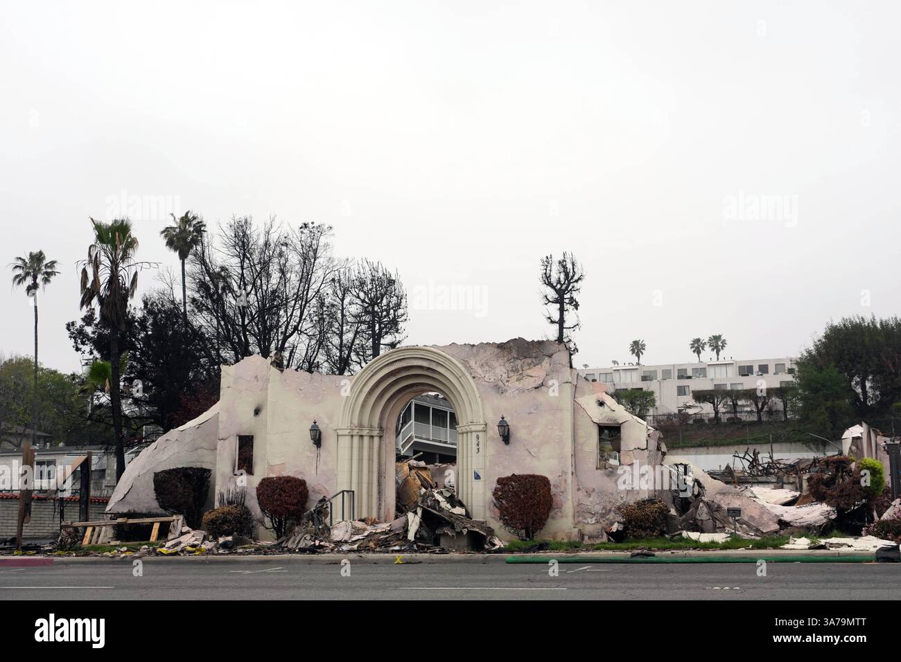 The remains of the Altadena Community Church burned during the Eaton ...