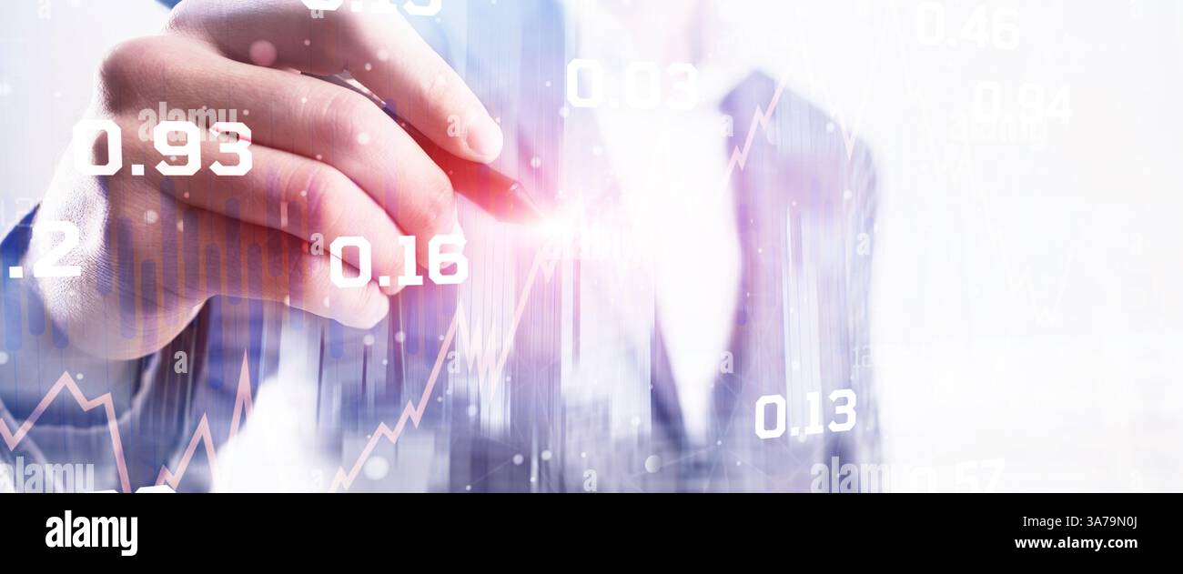 Business infographics on abstract city background. Histograms and lines ...