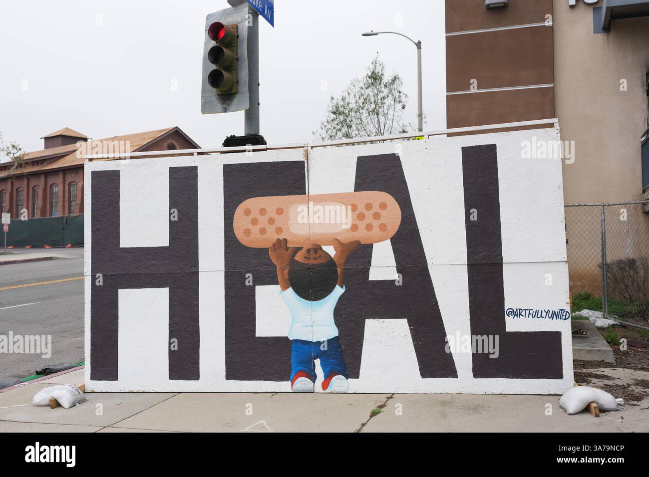 Altadena, United States. 26th Mar, 2025. A Heal sign at the Aldi Food ...