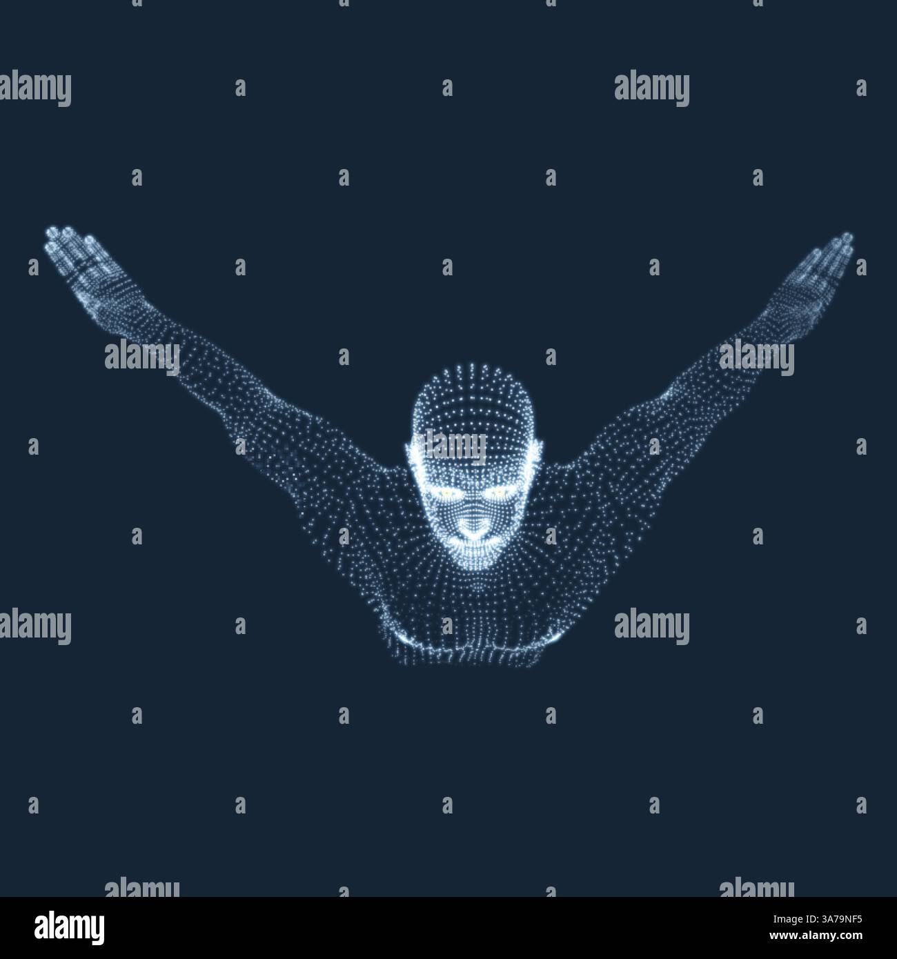 3D Model of Man. Human Body. Design Element. Vector Illustration Stock ...