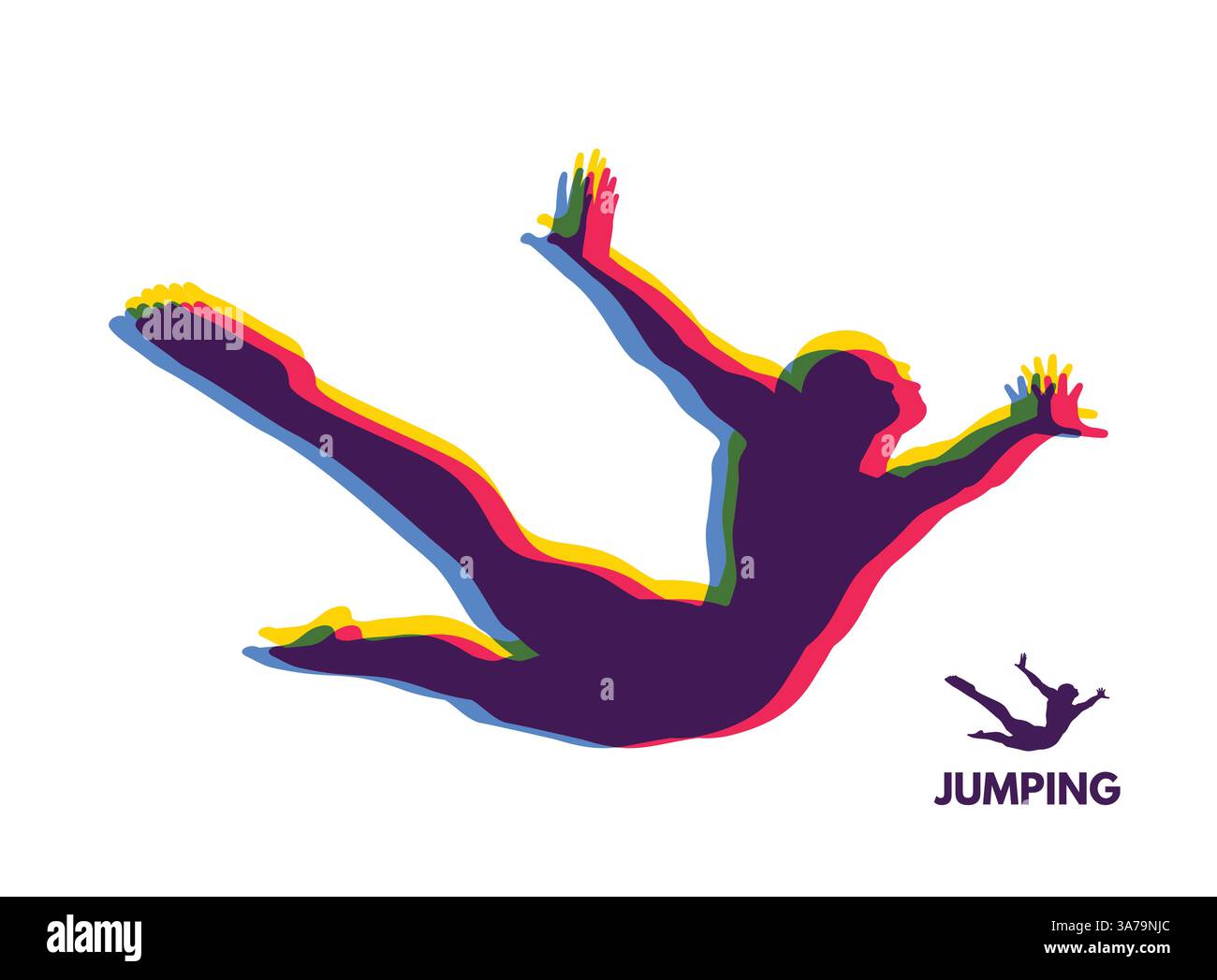 Silhouette of a jumping man. Design template for Sport. Vector ...