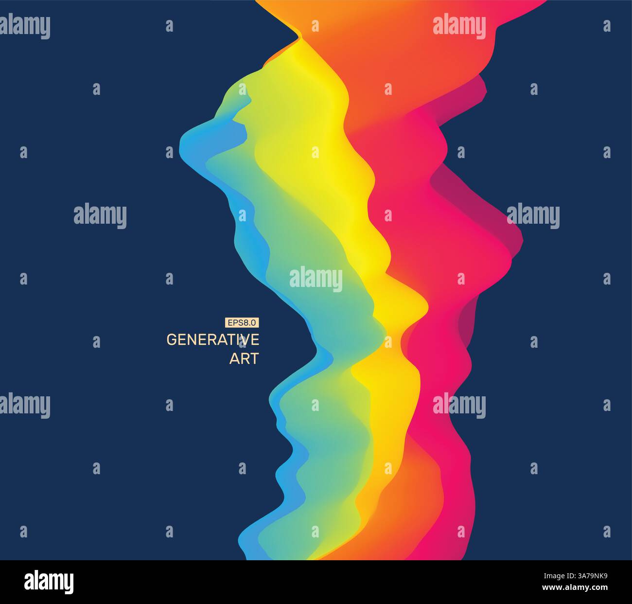 3d Wavy Background Dynamic Effect Abstract Vector Illustration