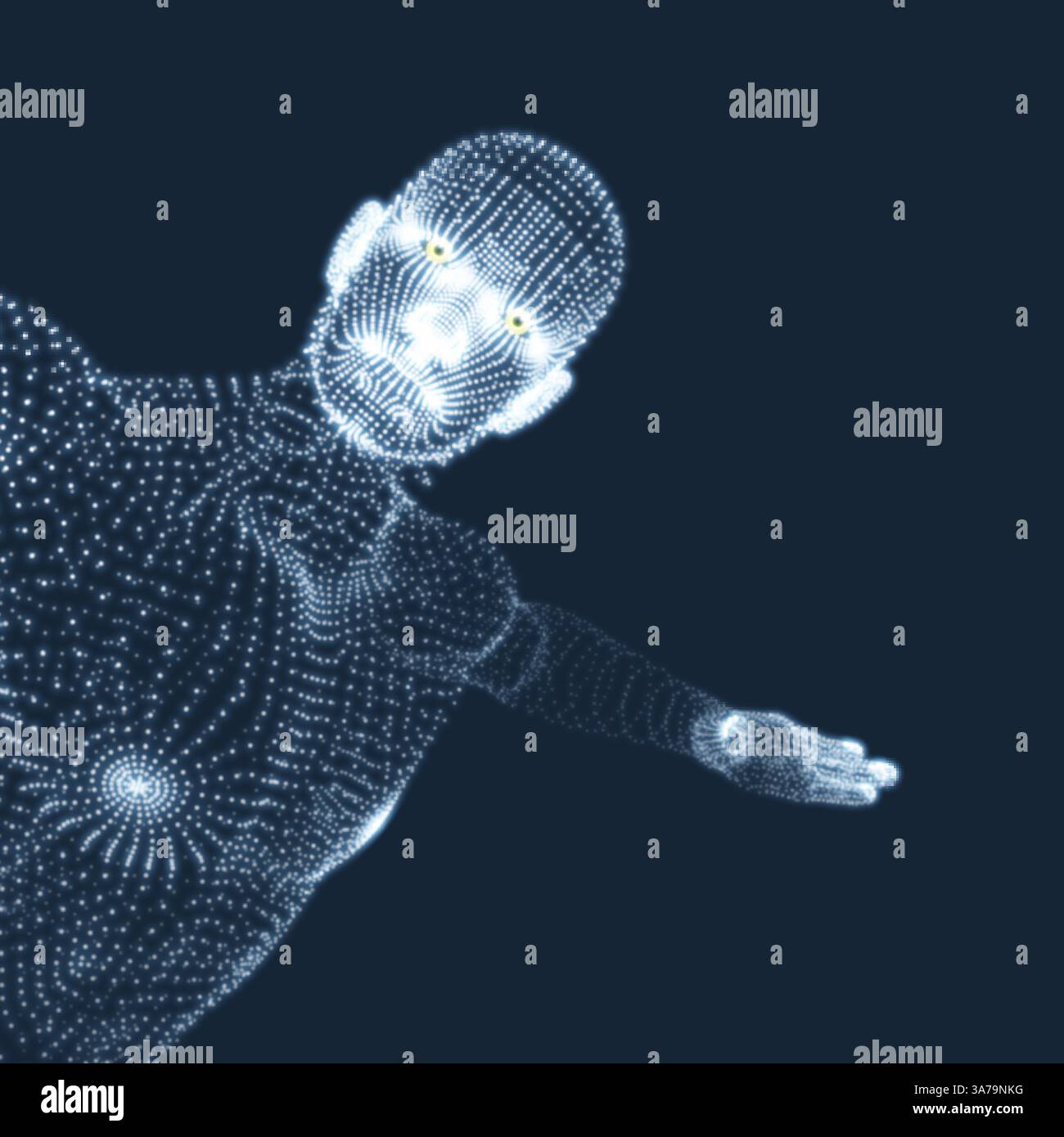 3D Model of Man. Human Body. Design Element. Vector Illustration Stock ...