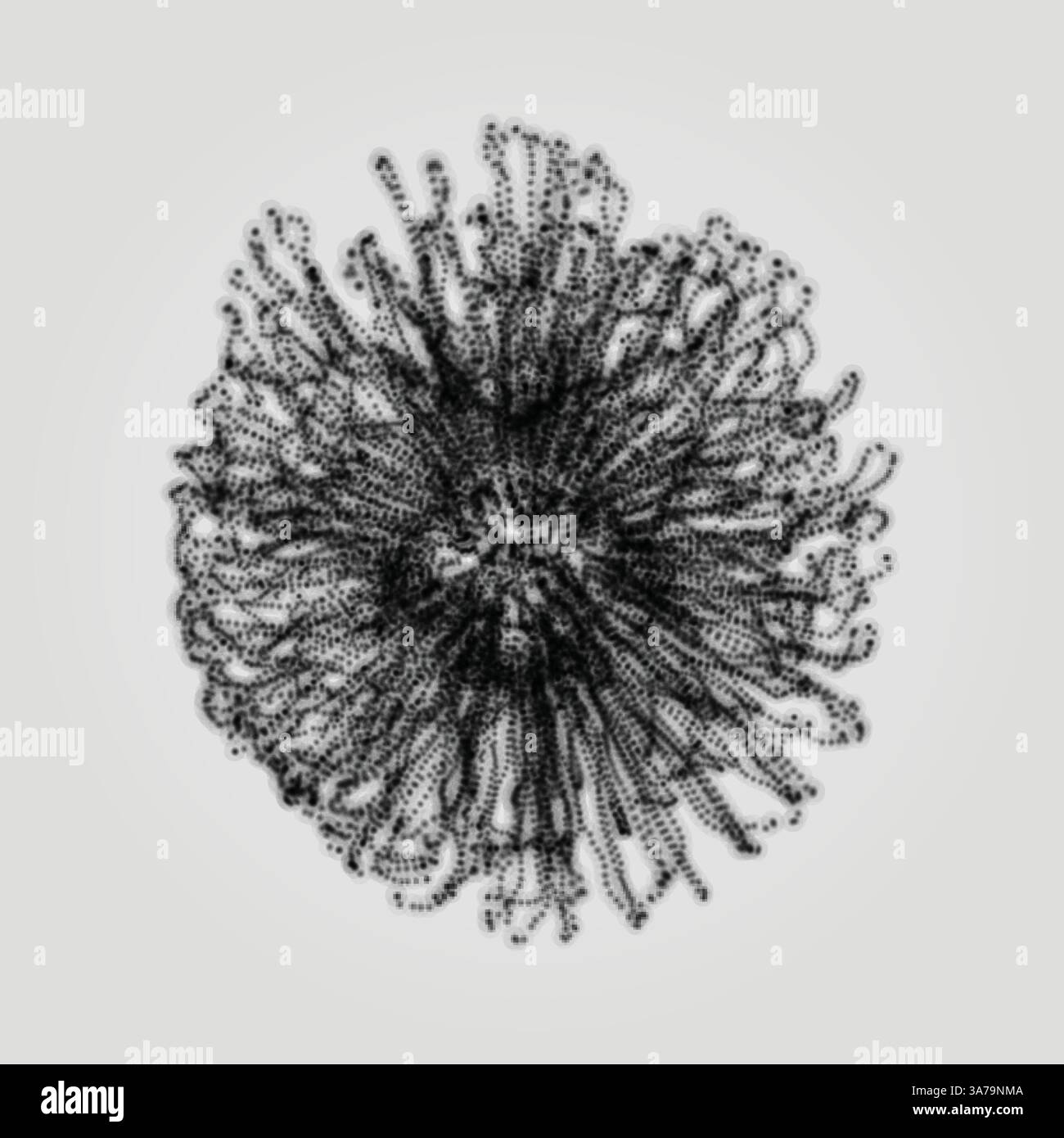 Array with Dynamic Particles. 3D Technology Style. Abstract Background ...