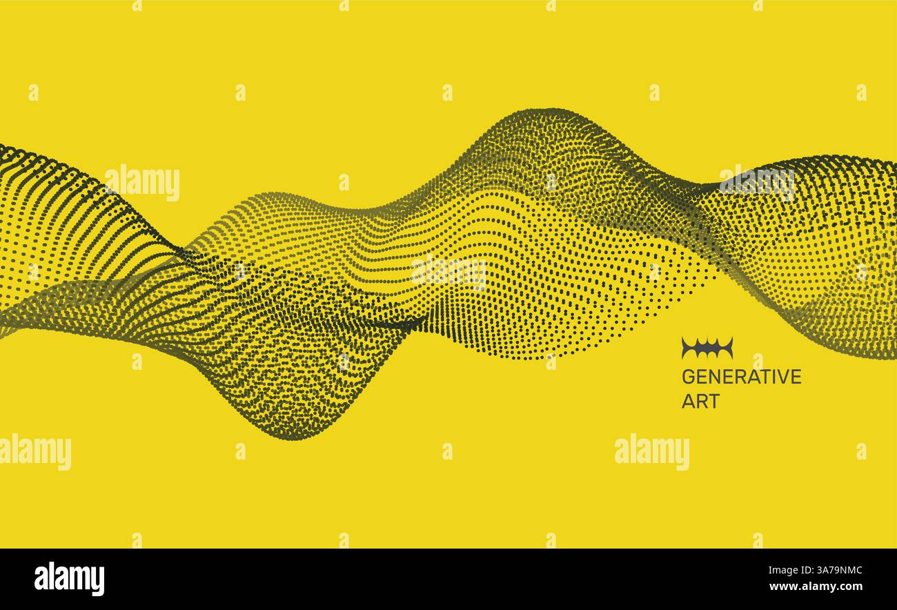 Wave Background. Ripple Grid. Abstract Vector Illustration. 3D ...