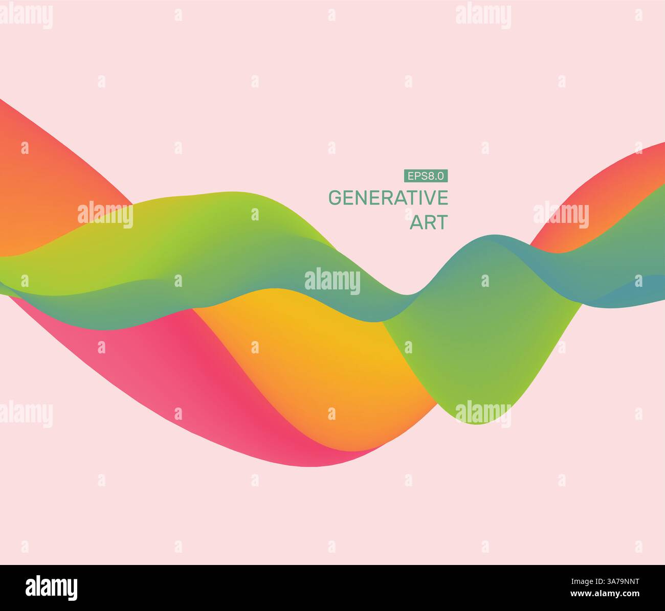 Abstract vector background of waves. Dynamic Effect. 3D Vector ...