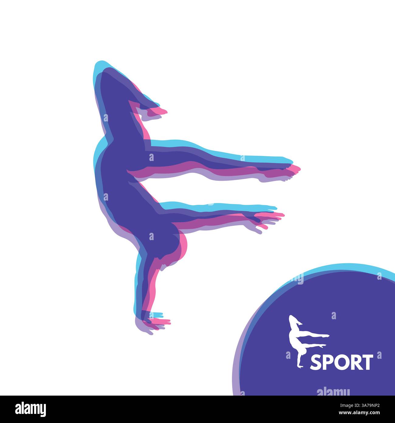 Silhouette of a Dancer. Gymnast. Man is Posing and Dancing. Sport ...
