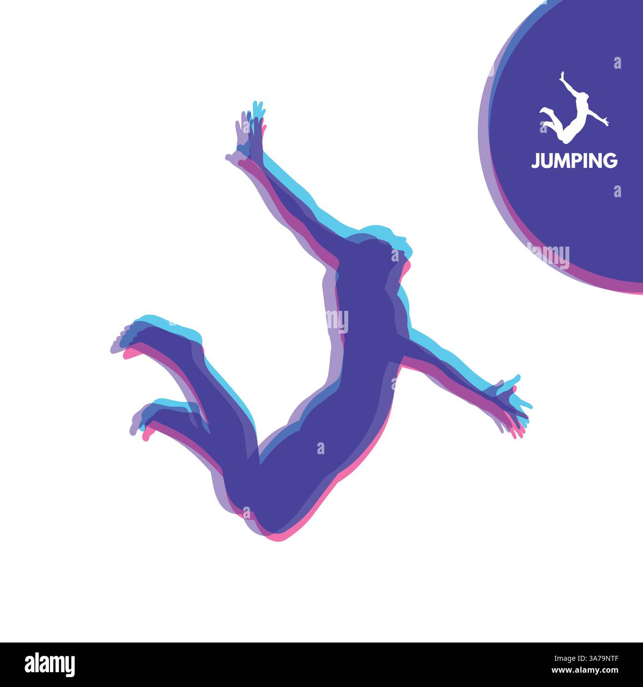 Silhouette of a jumping man. Design template for Sport. Vector ...