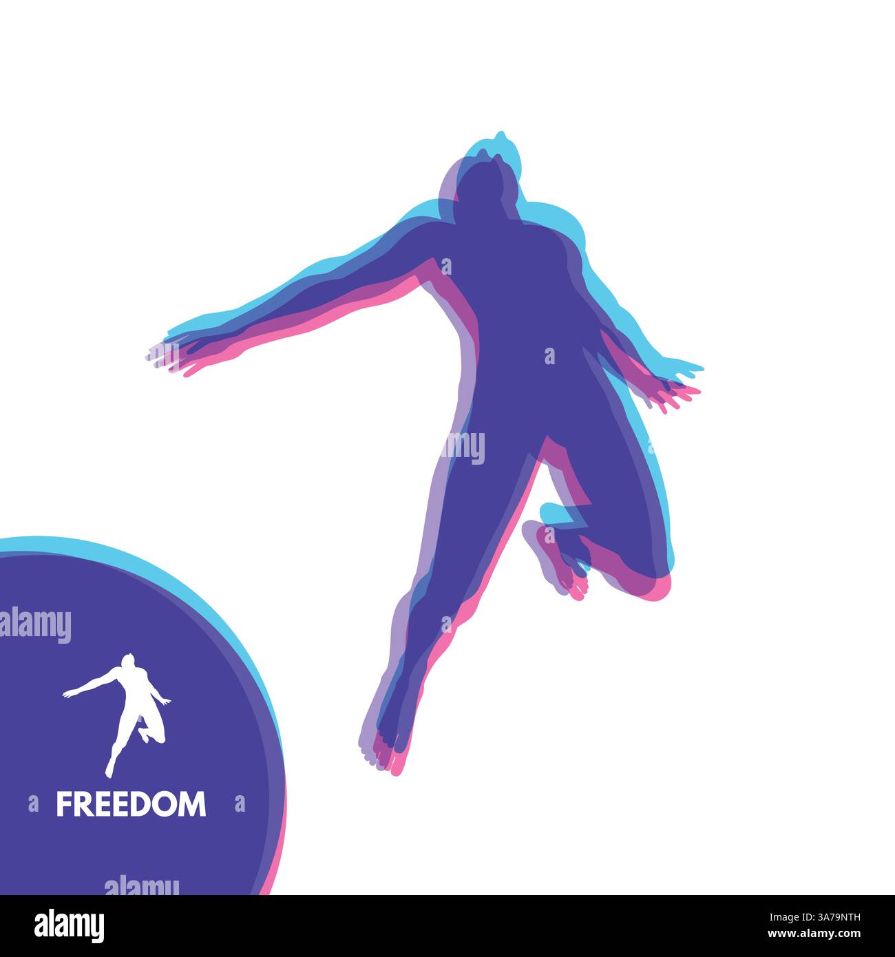 Silhouette of a jumping man. Freedom concept. Vector Illustration Stock ...