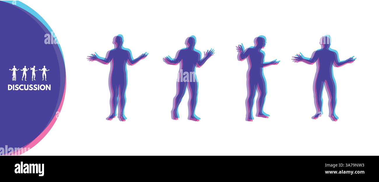 Four angry men arguing with each other. Concept communication. Hard ...