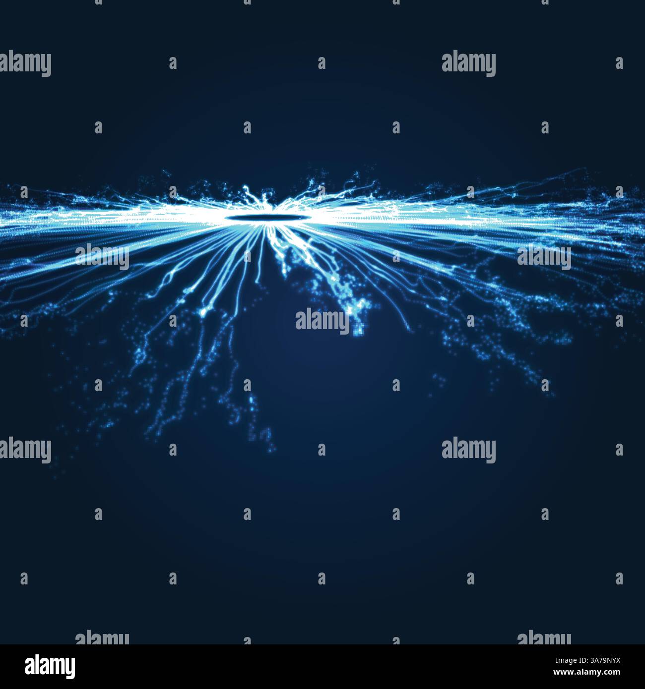Array with Dynamic Particles. 3D Technology Style. Abstract Background. Vector Illustration ...