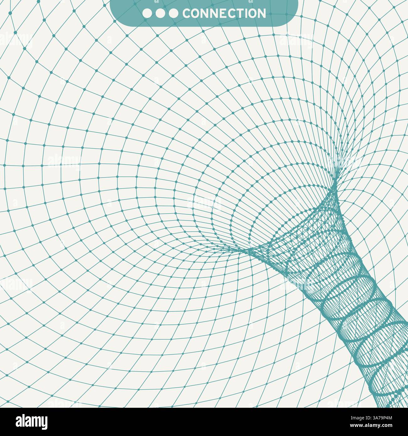 Abstract tunnel grid. 3d vector illustration. Can be used as digital ...