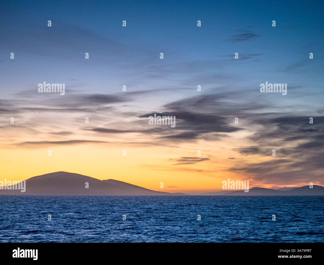 Dawn over the eastern Jason Islands (Islas las Llaves), West Falkland ...
