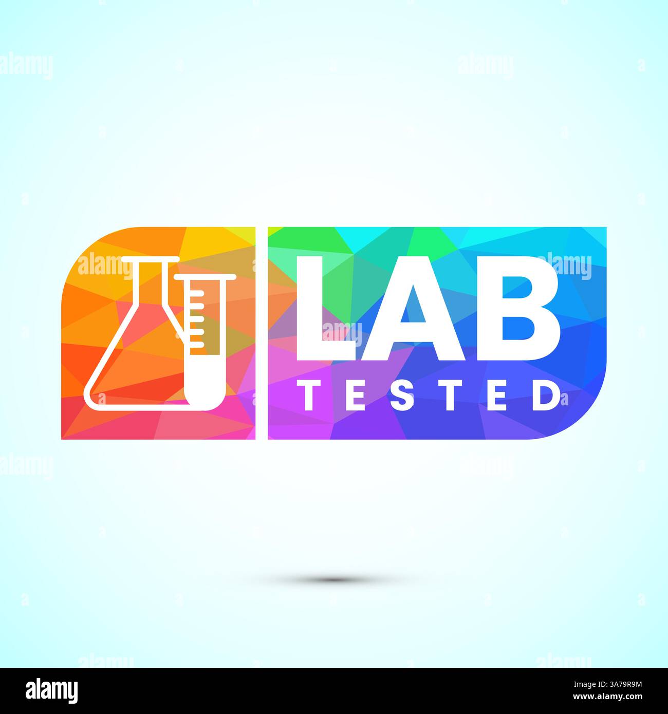Lab tested icon. Laboratory testing product quality certificate symbol ...