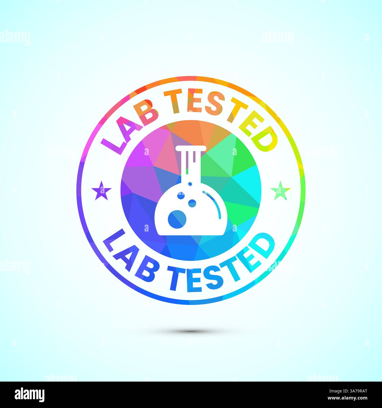Lab tested icon. Laboratory testing product quality certificate symbol ...