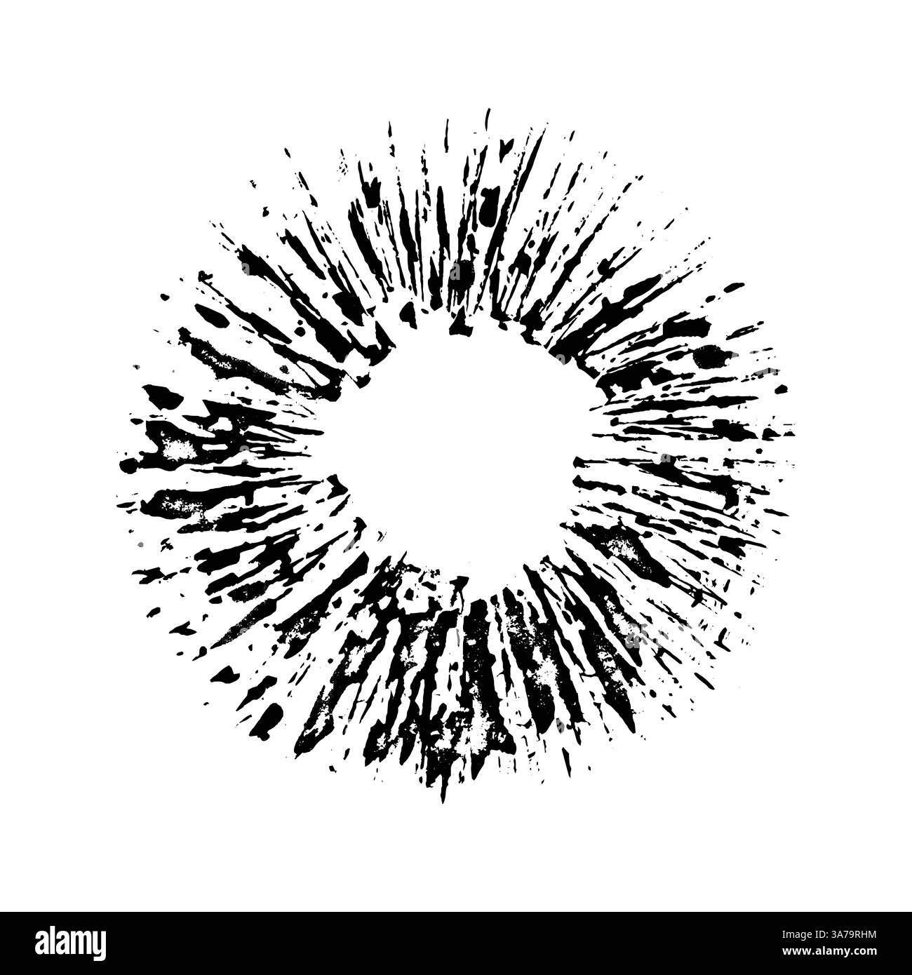 Paint brush stroke. Grunge ink. Black rough splash isolated on white ...