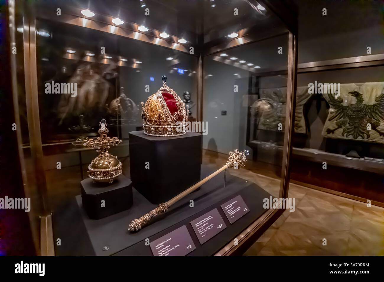 Imperial Treasury Vienna. Vienna’s Hofburg Palace treasure chamber, featuring imperial crowns ...