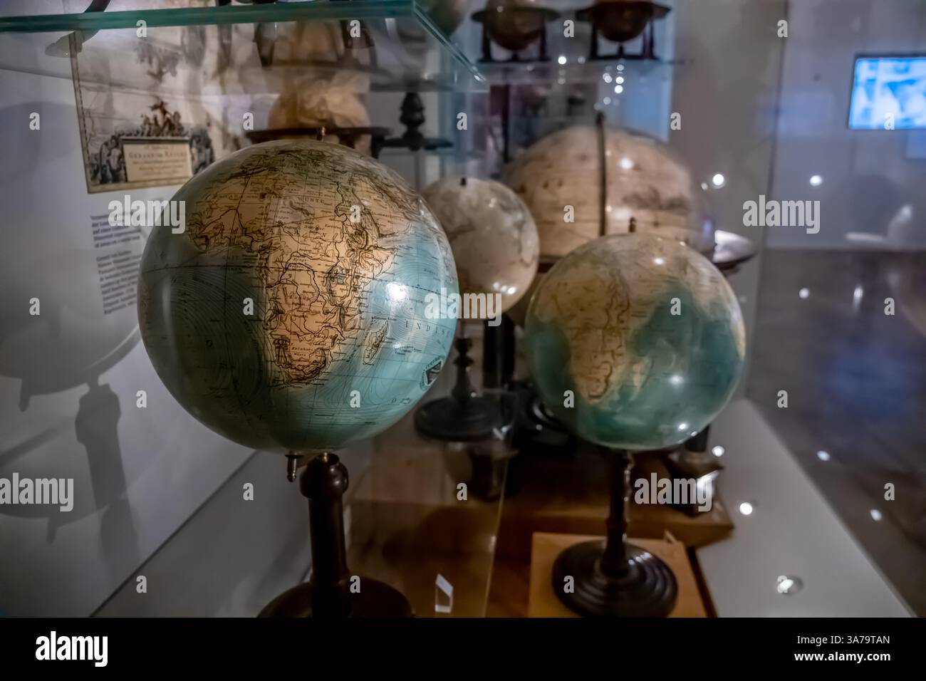 Globe museum of Austrian National Library in Vienna. Ancient globe ...