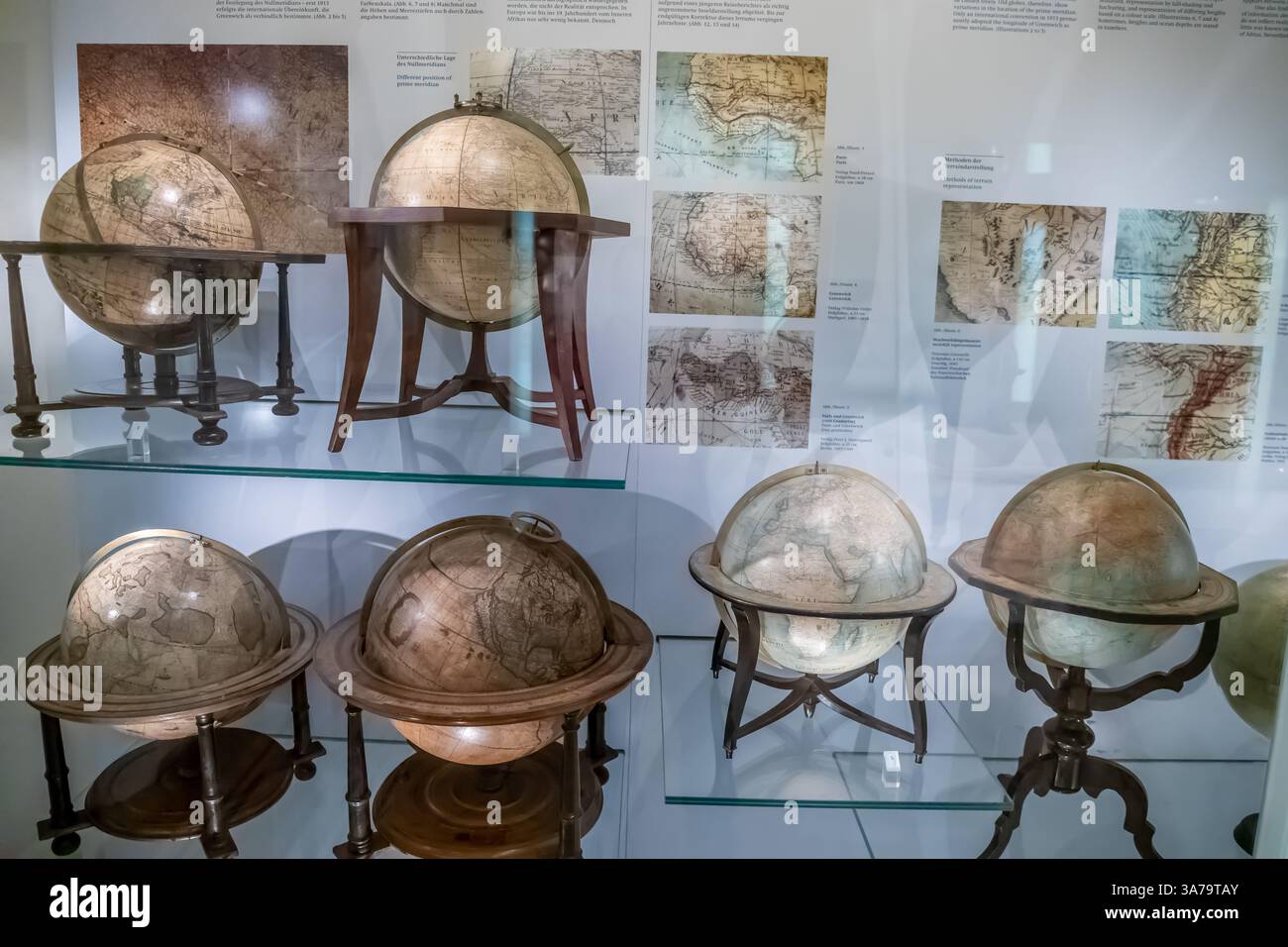 Globe museum of Austrian National Library in Vienna. Ancient globe ...