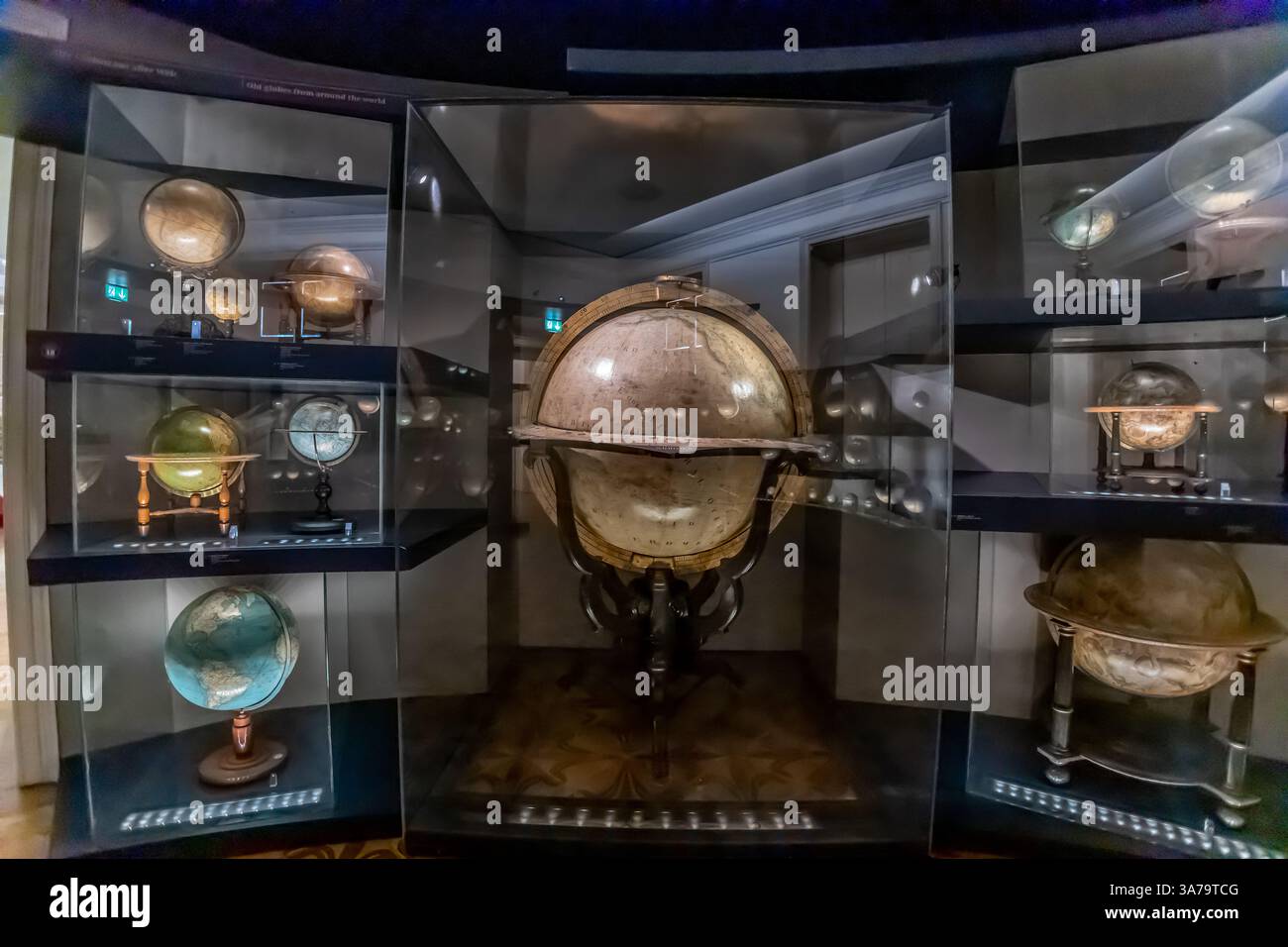 Globe museum of Austrian National Library in Vienna. Ancient globe ...