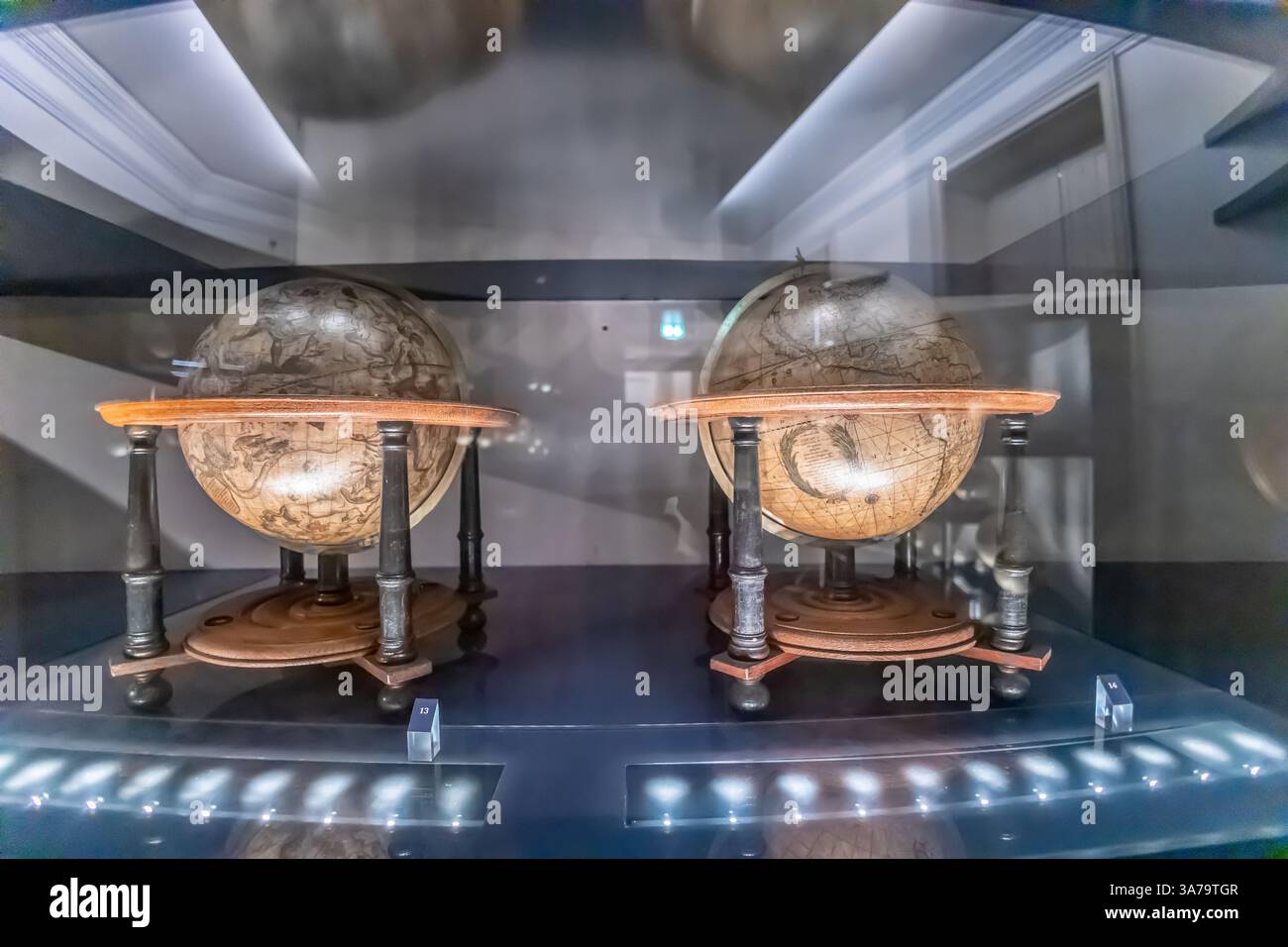 Globe museum of Austrian National Library in Vienna. Ancient globe ...