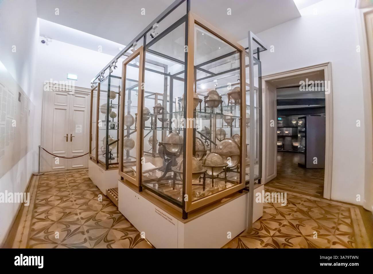 Globe museum of Austrian National Library in Vienna. Ancient globe ...