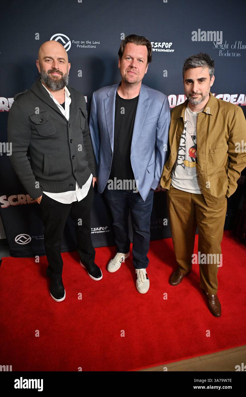 Hollywood, CA USA - March 26, 2025: Clark Huff, Jason Schnell, Tommy ...