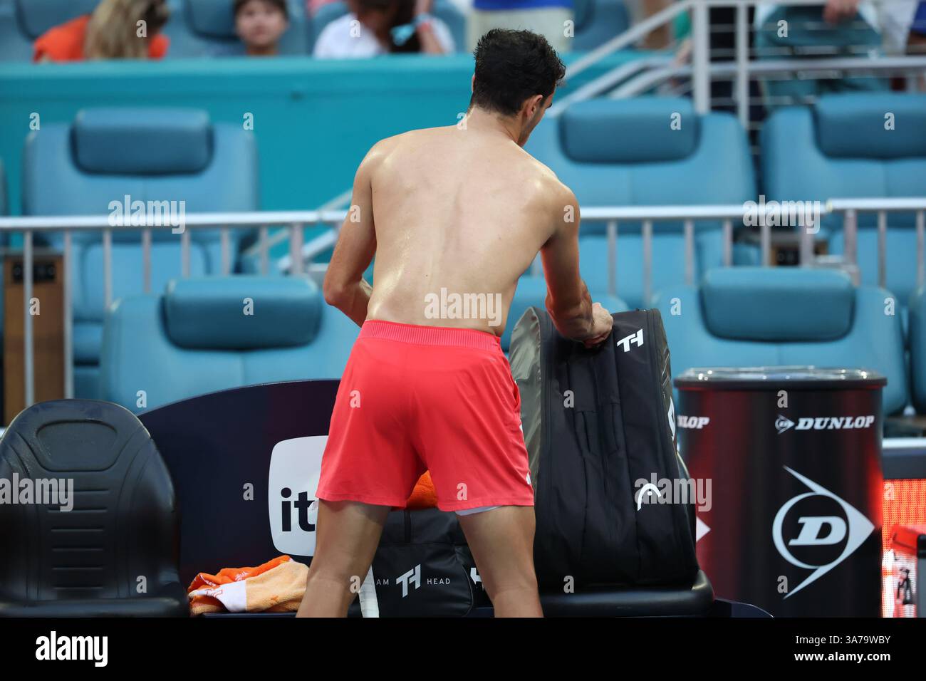 MIAMI GARDENS, FLORIDA - MARCH 26: Grigor Dimitrov of Bulgaria defeats ...
