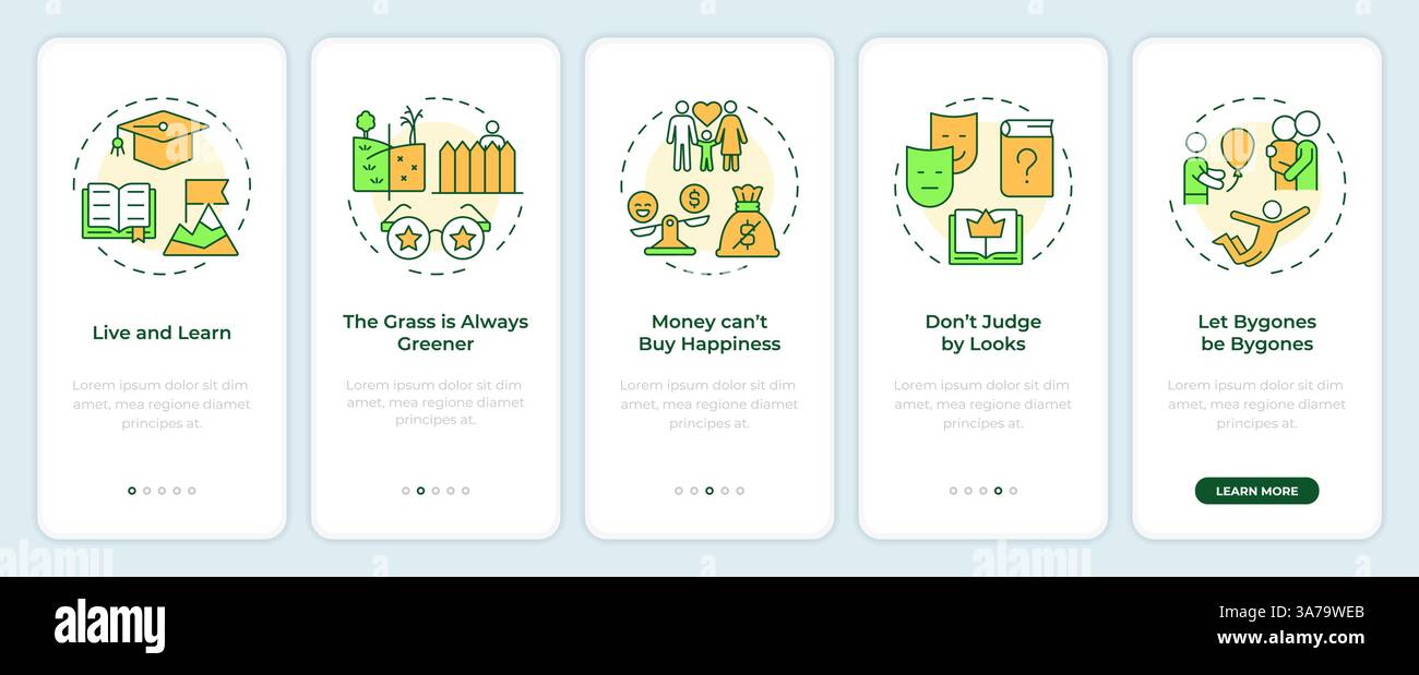 Life lessons onboarding mobile app screen Stock Vector Image & Art - Alamy