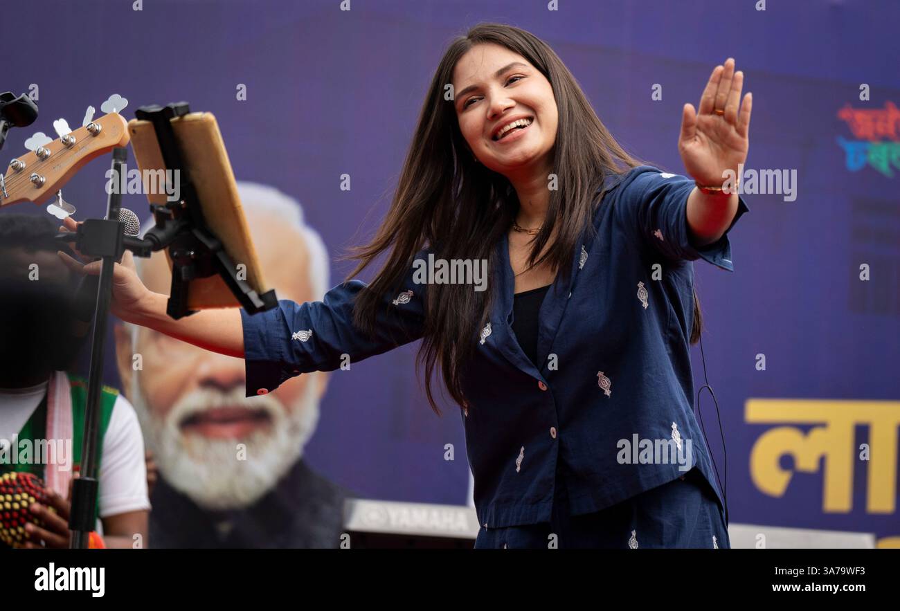 Singer Richa Bharadwaj performs during the Lachit Barphukan Police ...