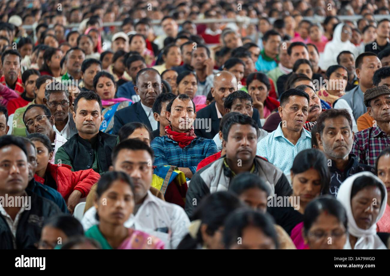Large group of people arrives to the Lachit Barphukan Police Academy ...