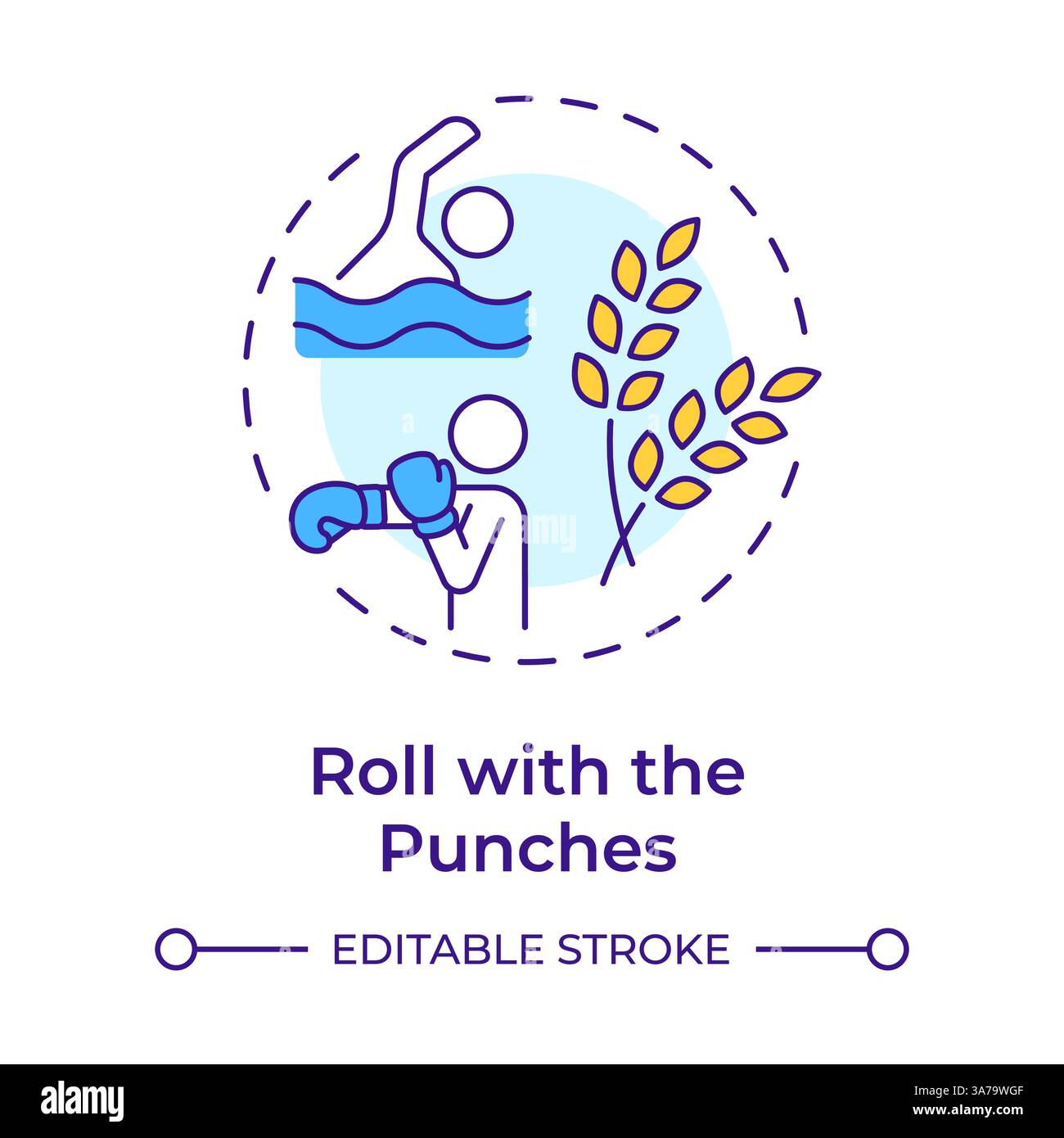 Roll with punches multi color concept icon Stock Vector Image & Art - Alamy