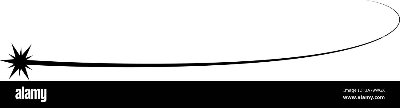 Falling star shape. Comet trail icon. Abstract shooting star. Cosmos ...