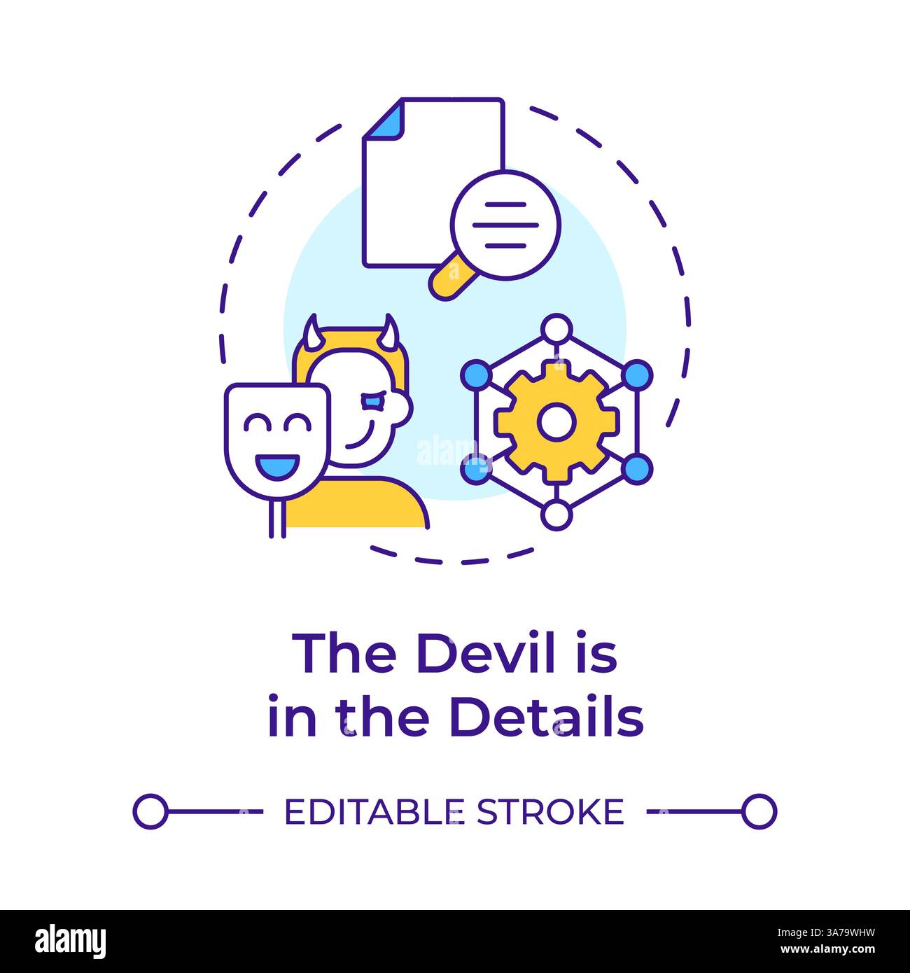 The devil in details multi color concept icon Stock Vector Image & Art ...