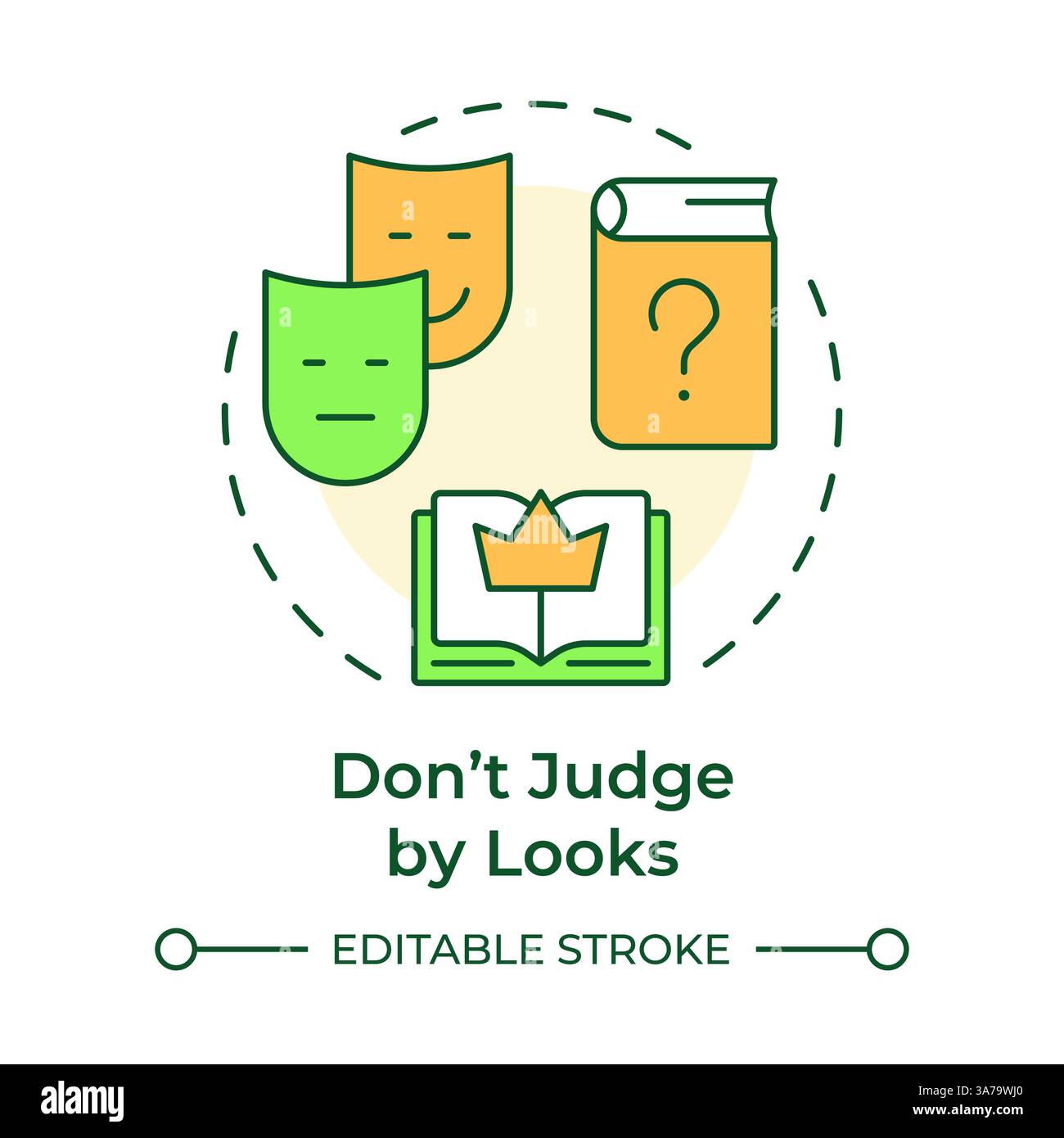 Dont judge by looks multi color concept icon Stock Vector Image & Art ...