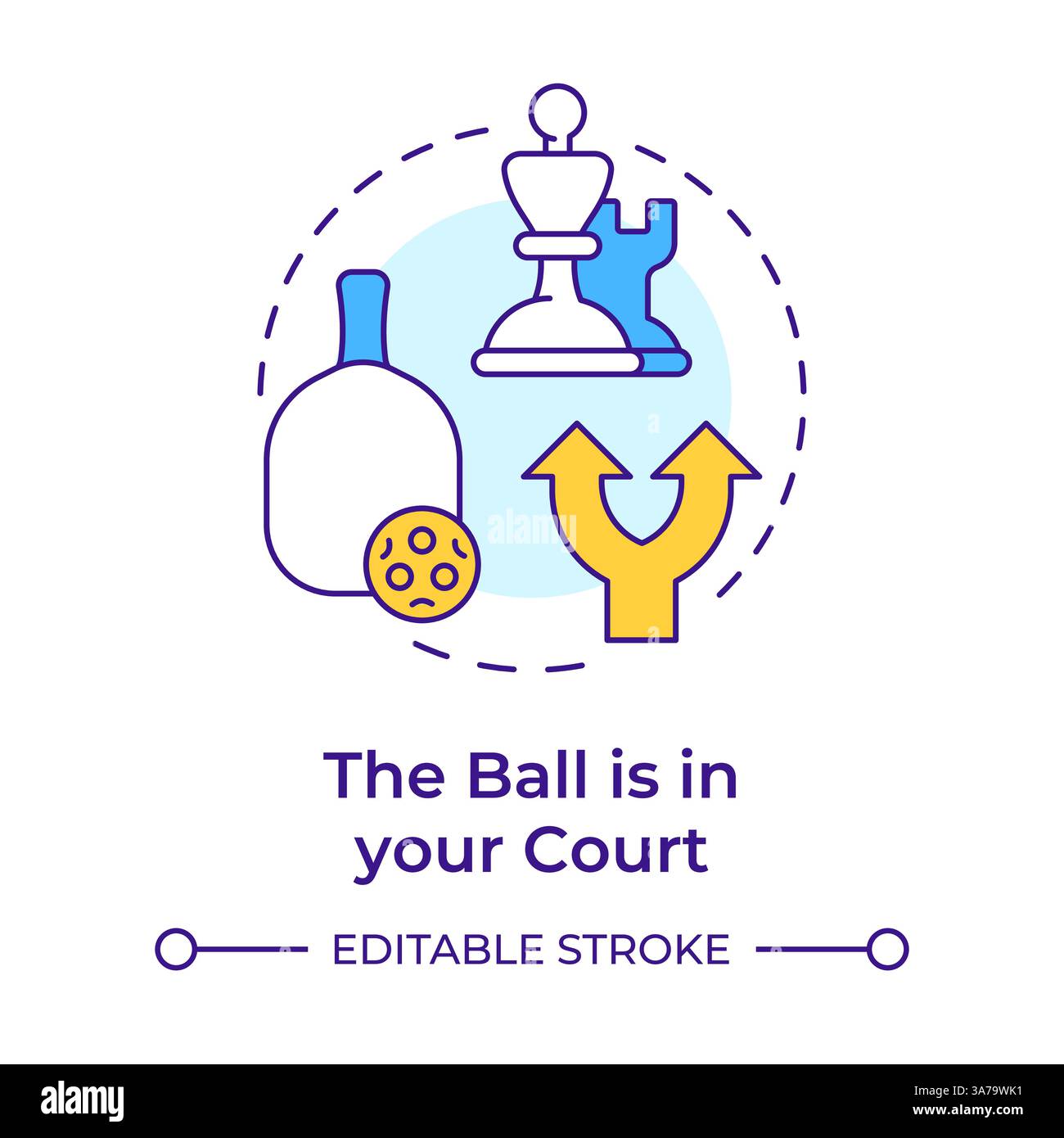 Ball in your court multi color concept icon Stock Vector Image & Art ...