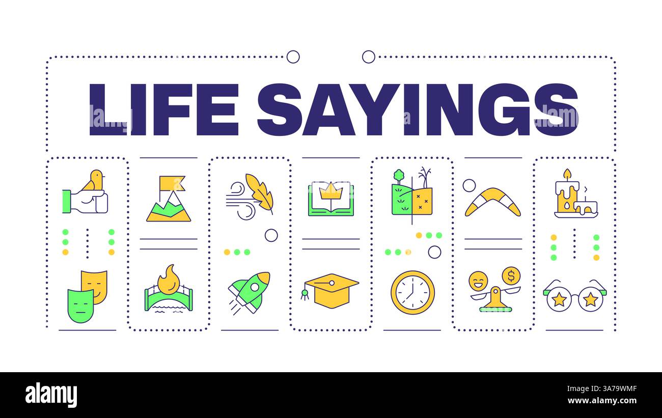 Life sayings word concept isolated on white Stock Vector Image & Art ...