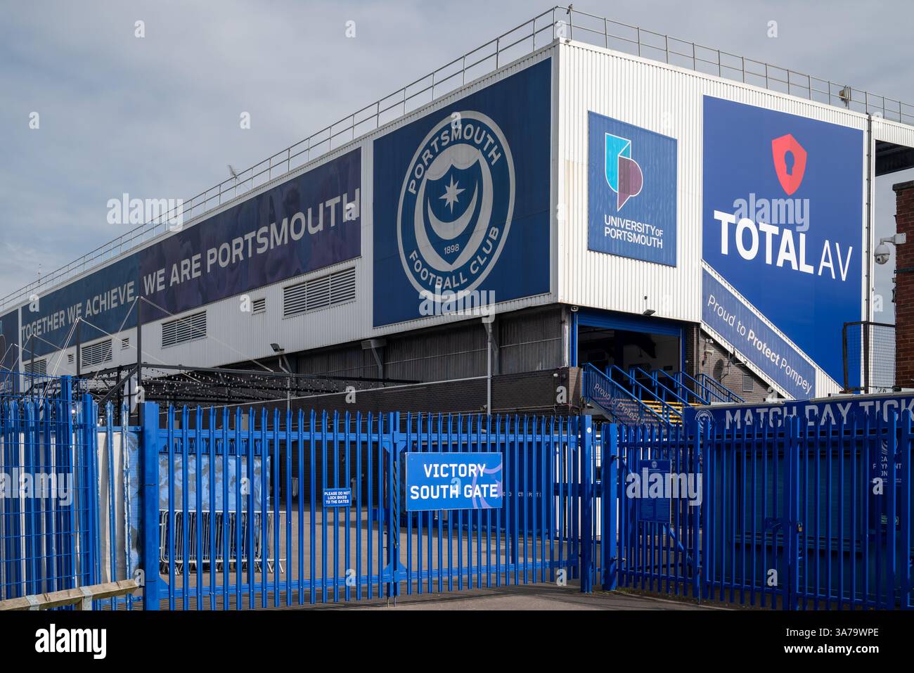 South gate entrance to Fratton Park, home ground of Portsmouth football ...