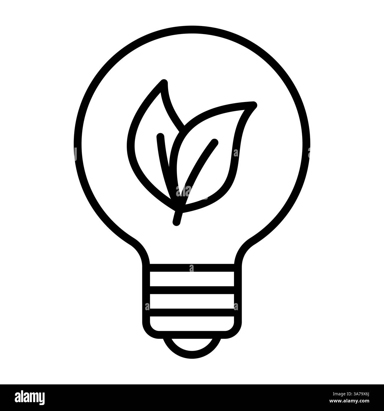 Leave inside bulb showing vector of eco idea in trendy style ...