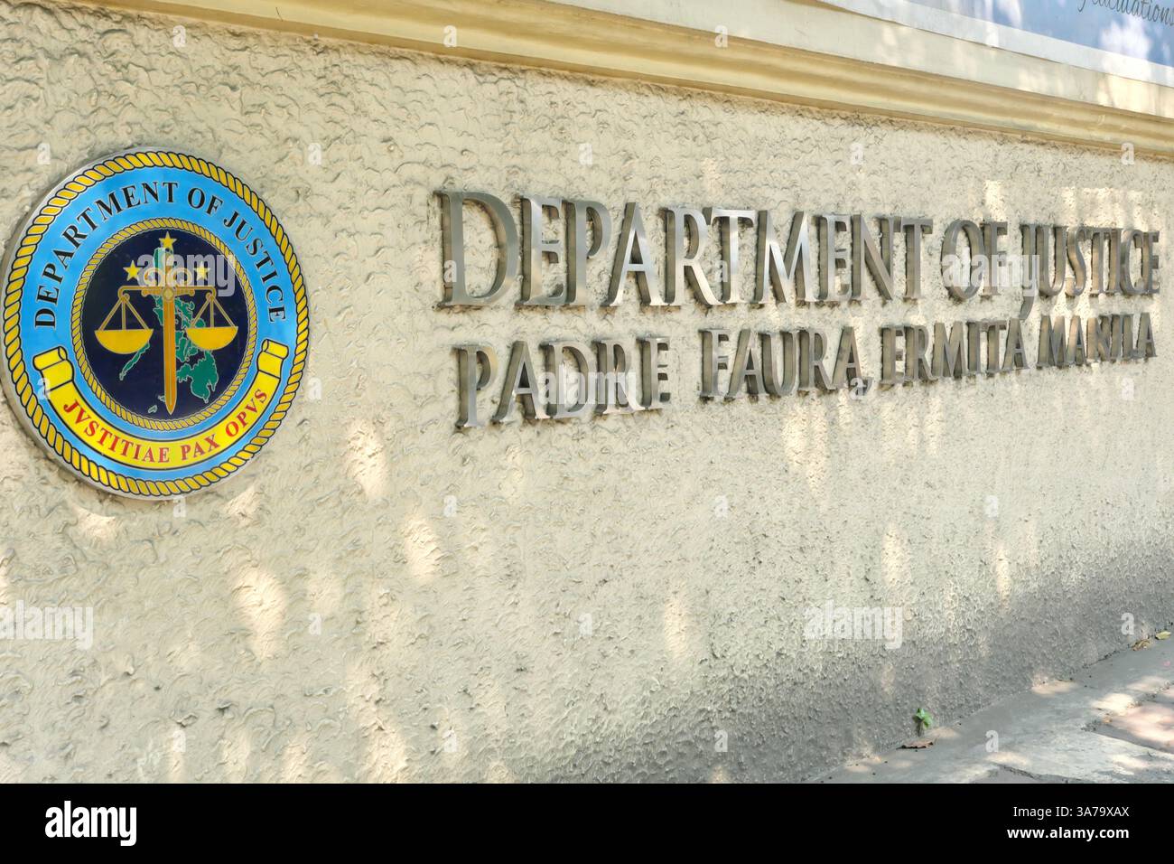 Manila, Philippines - January 25, 2025 : The Department of Justice or ...