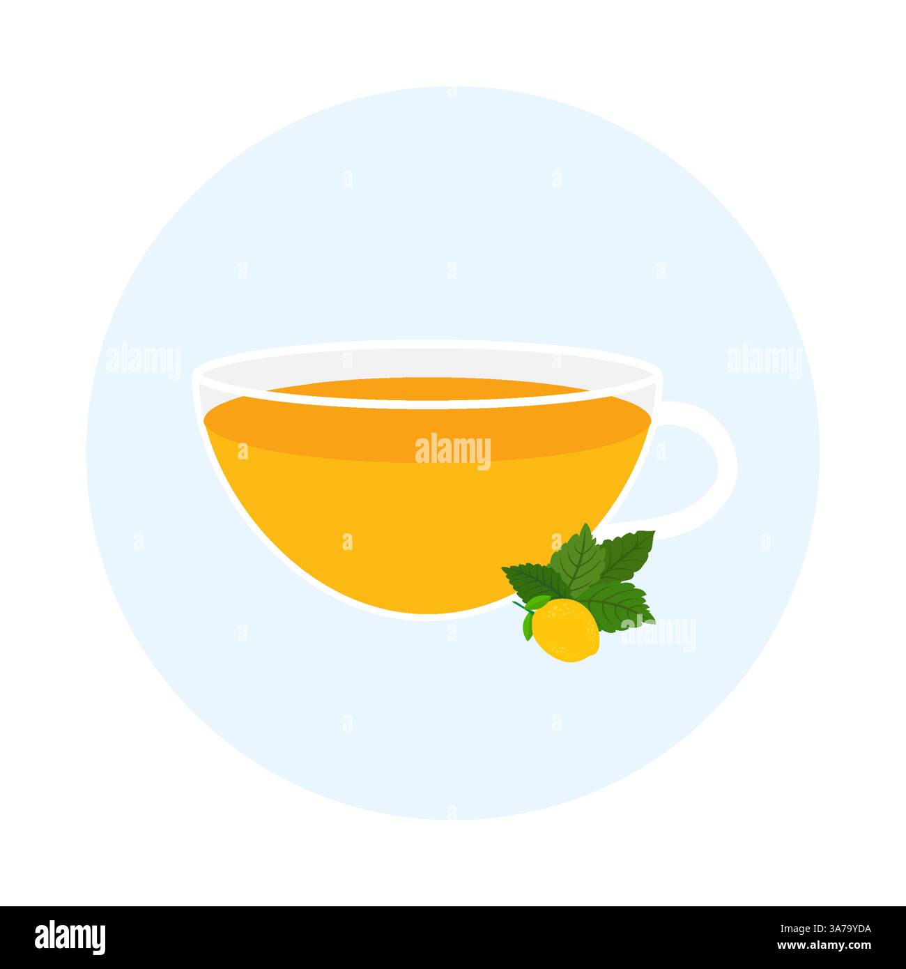 Lemon tea in transparent cup Stock Vector Images - Alamy