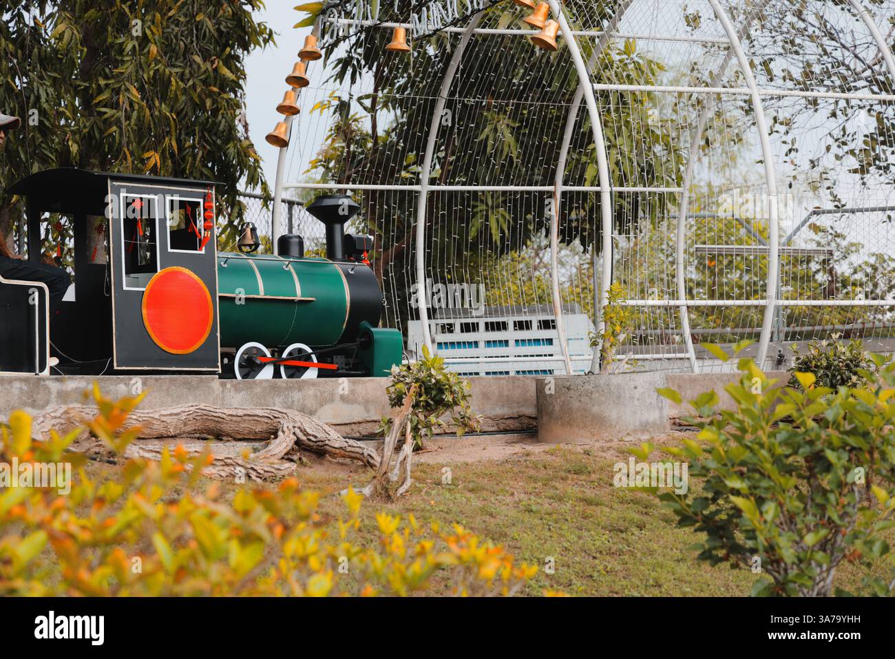 A Charming Miniature Train Set in a Beautiful and Lush Green Park ...
