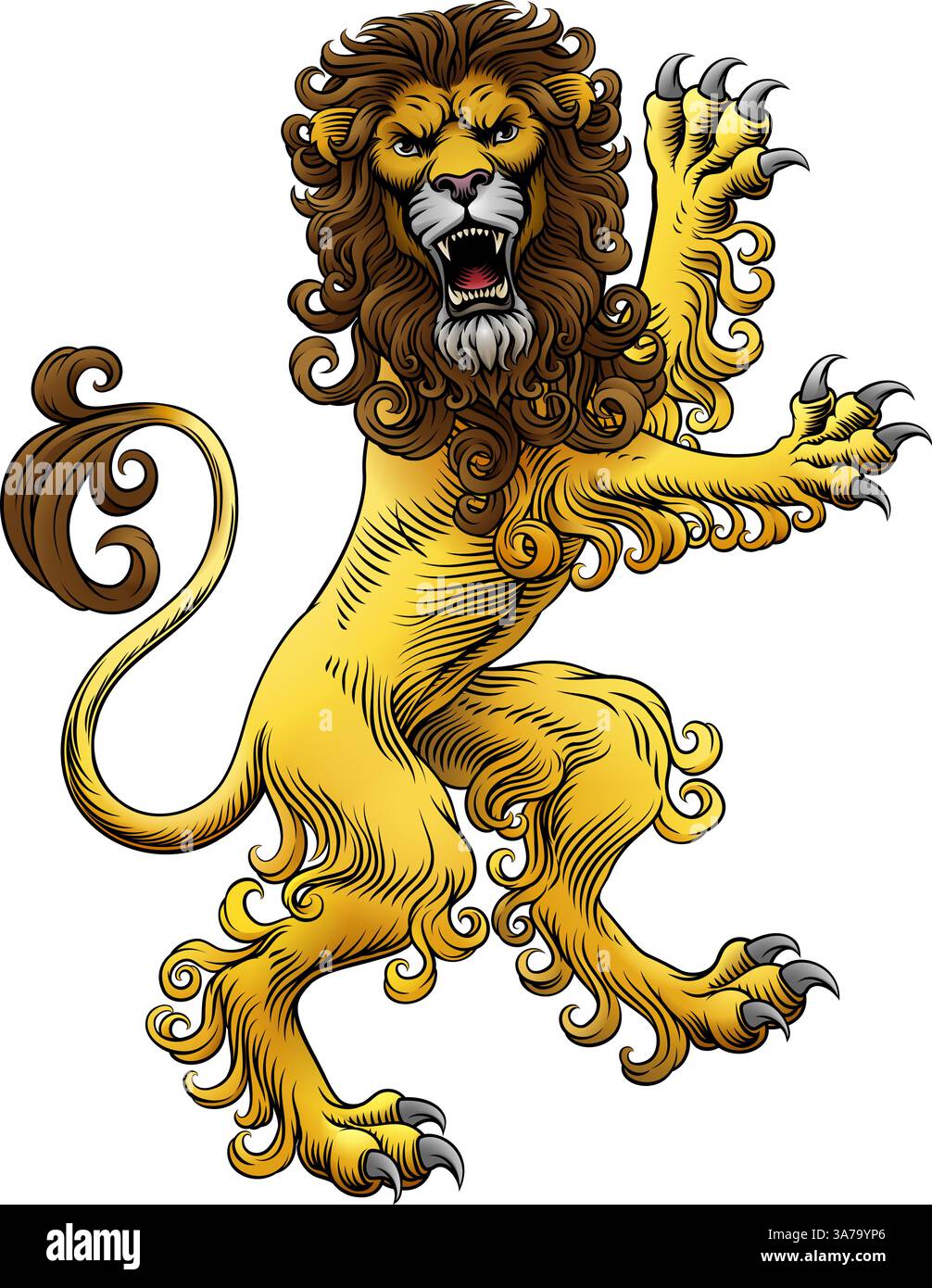 Heraldic Coat of Arms Crest Rearing Heraldry Lion Stock Vector Image ...