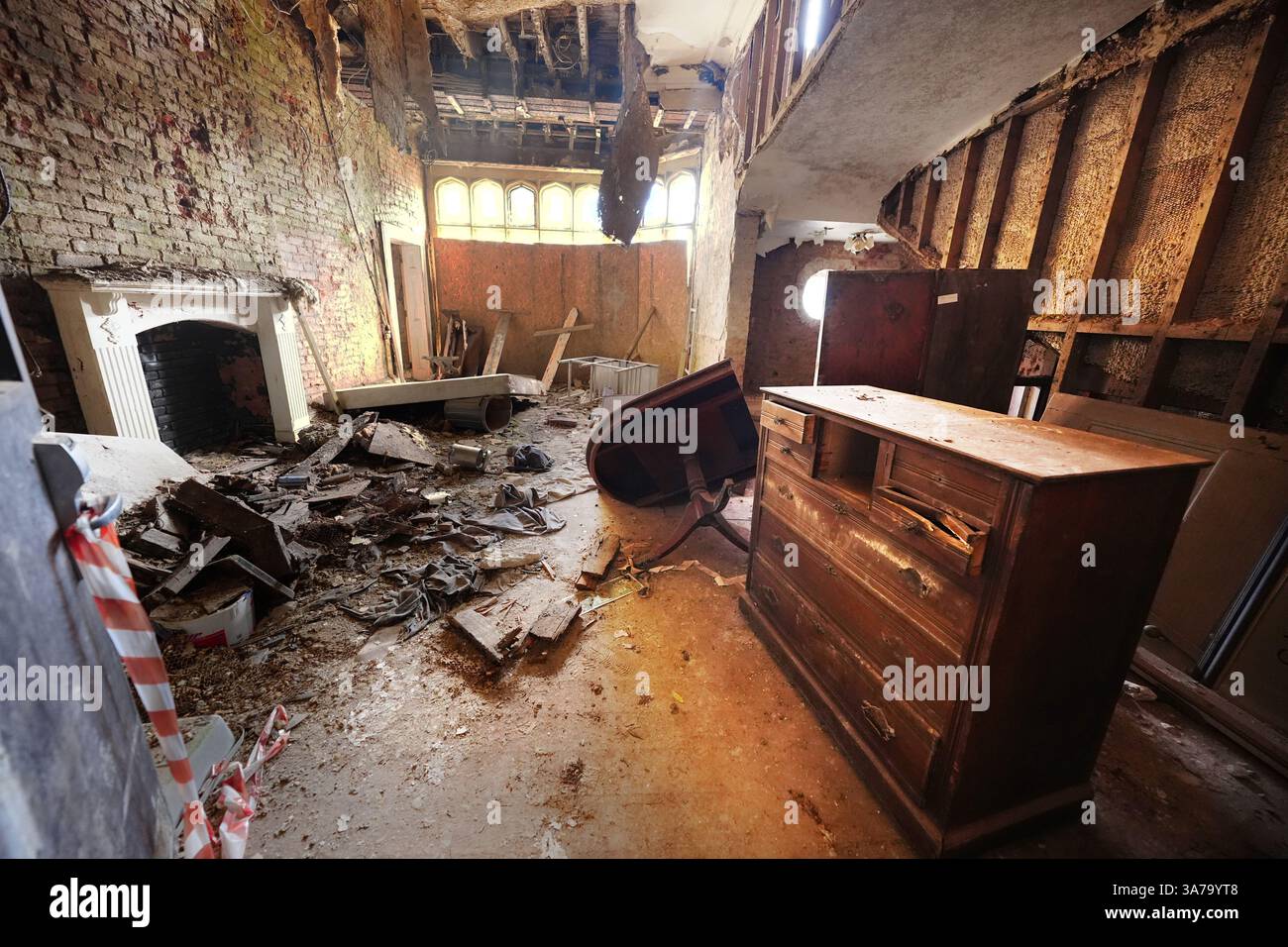 The interior of Otterburn Hall, in Northumberland National Park, a ...