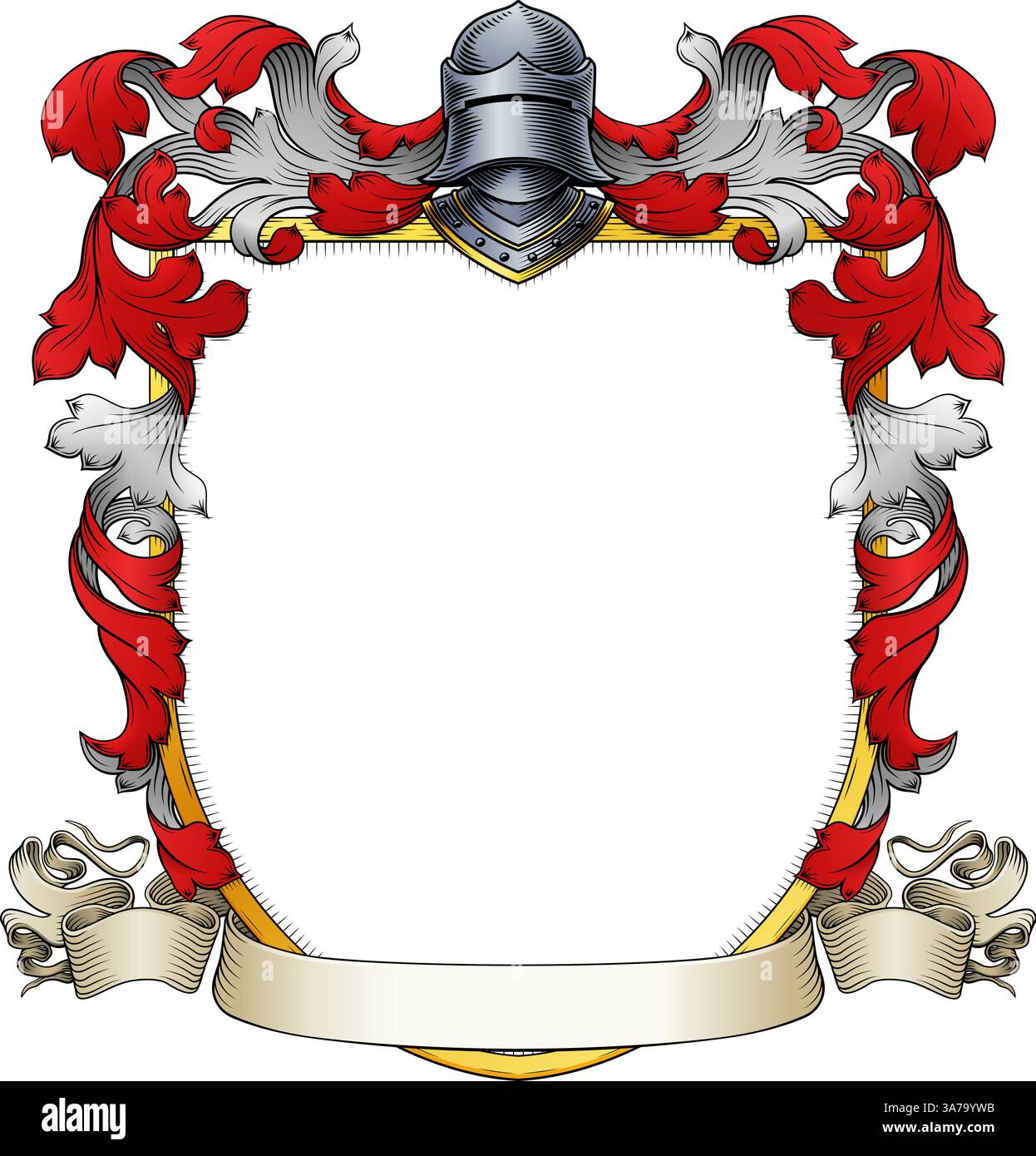 Coat of Arms Crest Family Heraldry Knight Shield Stock Vector Image ...
