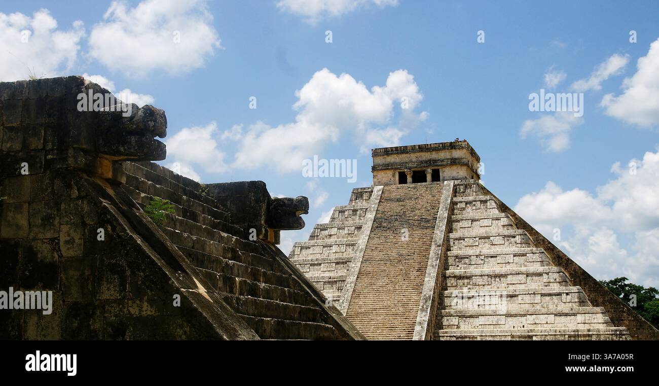 Mexico. Yucatan. Chichen Itza. El Castillo or Temple of Kukulcan ...